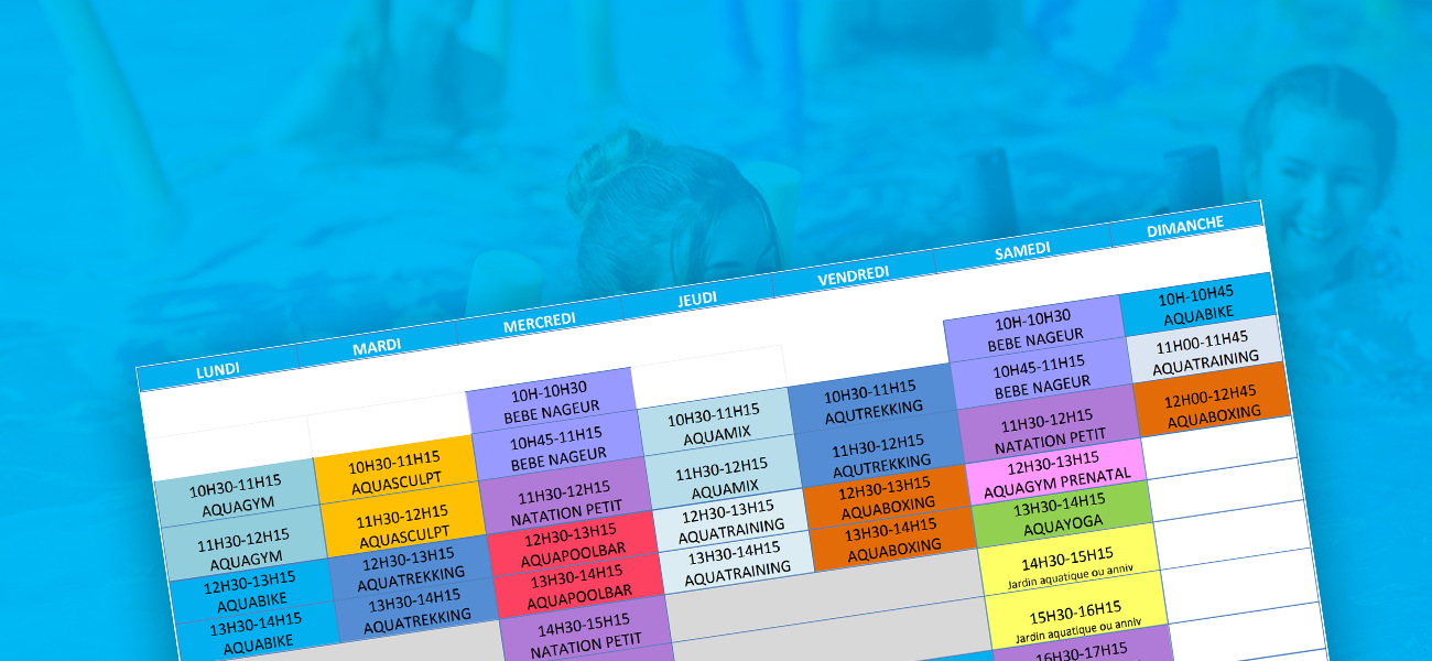 Ca y est, le planning est en ligne ! - Aquabecool Eysines